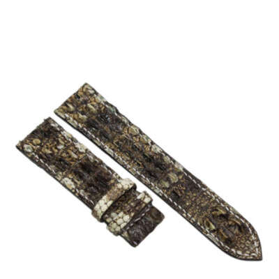 Natural Color Handmade Croc Hornback Skin Leather Watch Strap Band 18mm ...