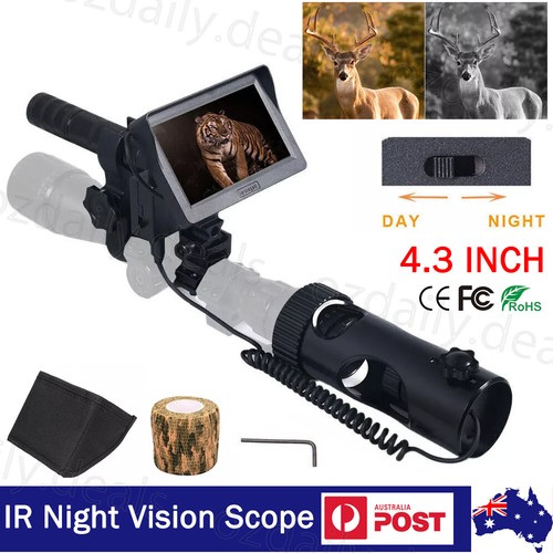 4.3'' Infrared Night Vision Rifle Scope Hunting Sight recordable Camera ...