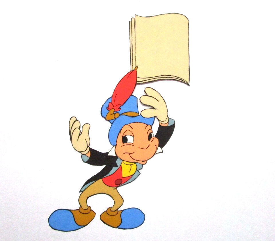 JIMINY CRICKET 1980s WALT DISNEY hat suit ORIGINAL ANIMATION PRODUCTION ...