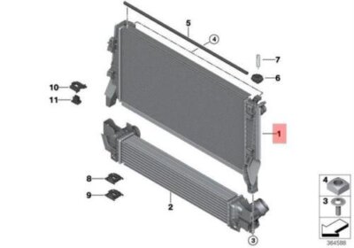 BMW F46 Gran Tourer Engine Cooling Radiator 7617636 17117617636 NEW ...