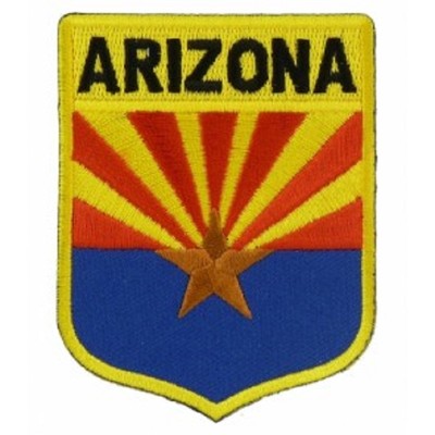ARIZONA STATE SHIELD FLAG EMBROIDERED PATCH - IRON-ON - NEW 3.5" FREE ...