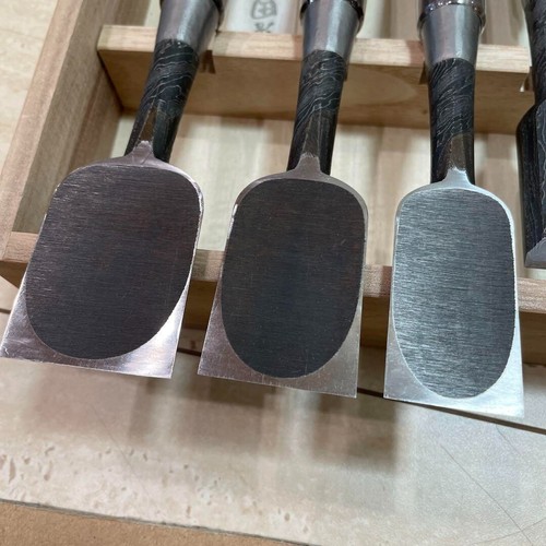 Tasai Damascus Straight Grain Mokume Japanese Bench Chisels Oire Nomi ...