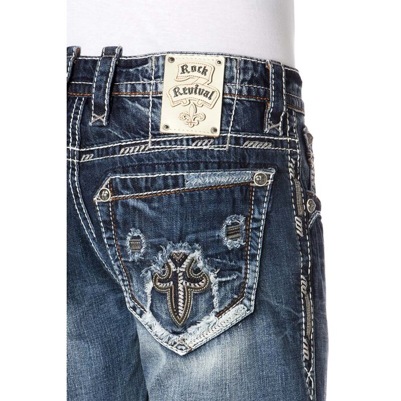 New With Tags Mens Rock Revival Denim Alt Straight Jeans Vietia 29X34 ...