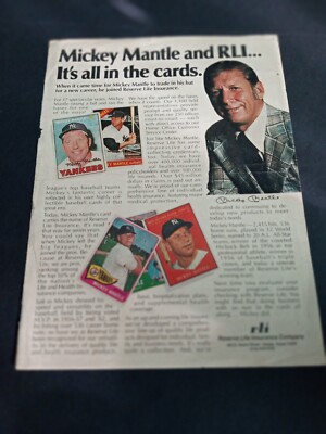 Mickey Mantle 1970 Reserve Life Insurance Ad | eBay
