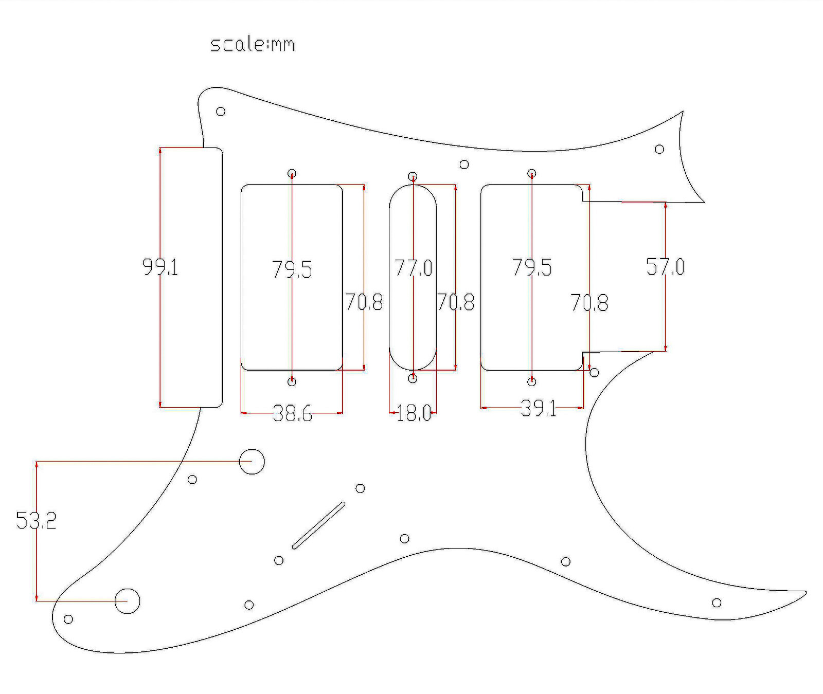 Custom Guitar Pick Guard for Ibanez RG 350 DX , 2-Pickup,4 ply White ...