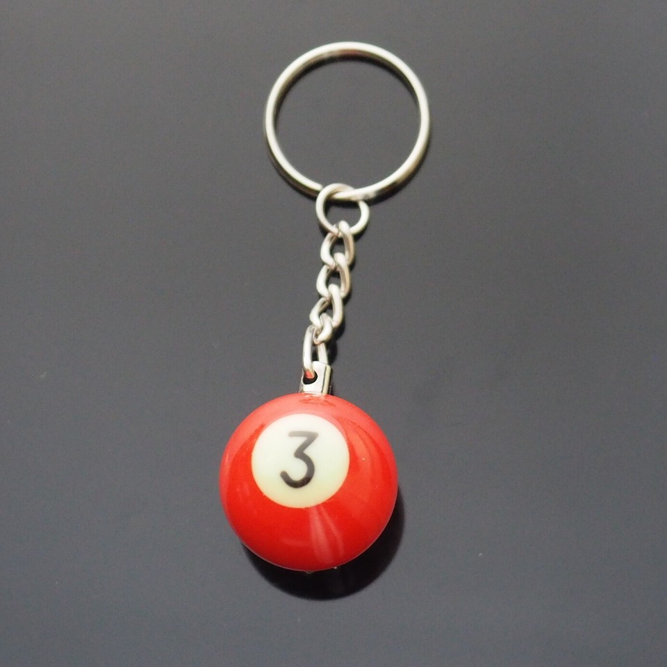 1x Billiards Table Pool Ball Keychain Cool Player Gift - Choose Numbers ...