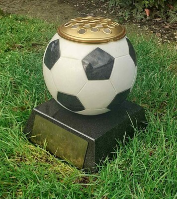 Personalised Granite Memorial Vase GraveStone Football Cemetery ...