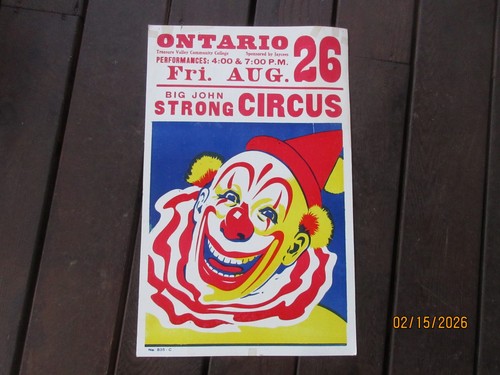 Vintage Big John Strong Circus Cardboard Poster in Ontario | eBay