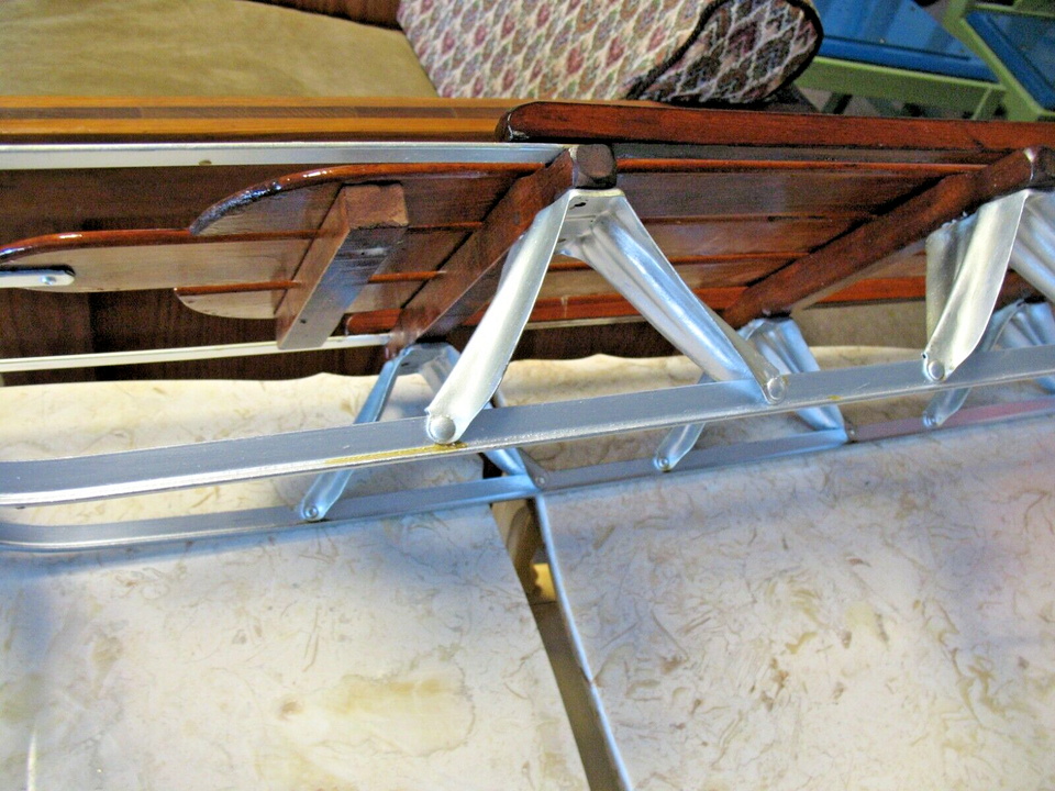 VINTAGE SILVER STREAK 1950's SNOW SLED 52'' RESTORED TO ORIGINAL COND ...