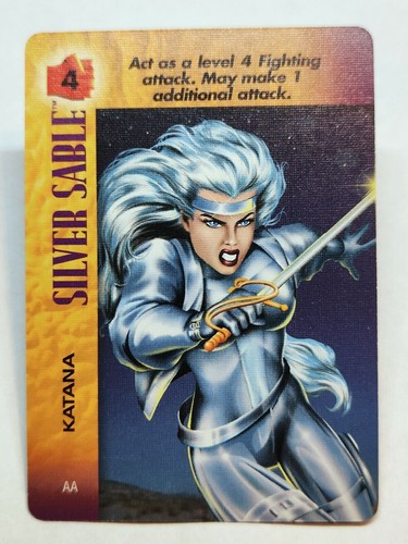 Fleer Marvel B49 1995 comics Overpower card - Katana - Silver Sable | eBay