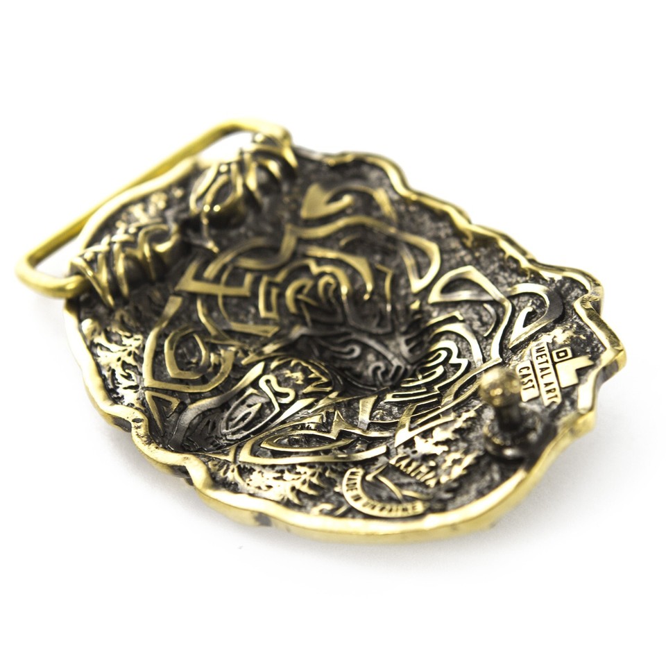 Belt buckle "Bear", Solid brass buckle, Animal belt buckle, Brown bear ...