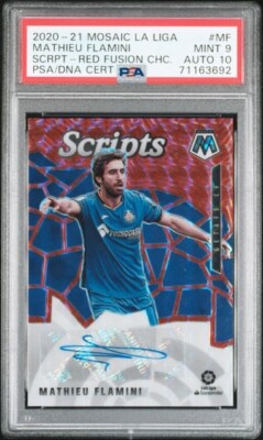 2020 Panini Mosaic La Liga Scripts Mathieu Flamini Red Fusion Choice ...