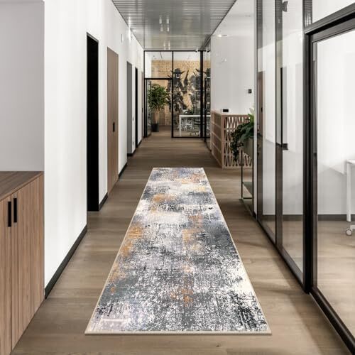 Modern Abstract Hallway Runner Rugs, Non Skid Washable Soft Laundry ...