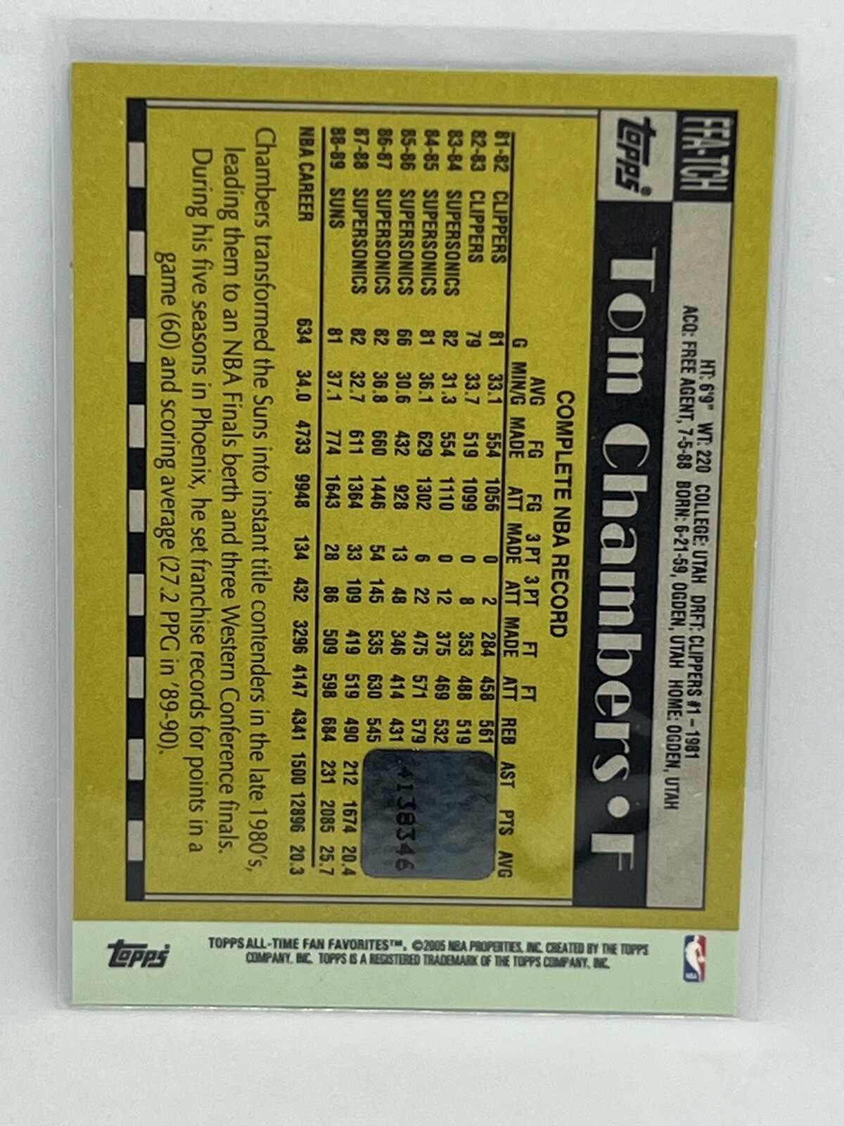 TOM CHAMBERS 2006 TOPPS FAN FAVORITES AUTOGRAPHS PHOENIX SUNS | eBay