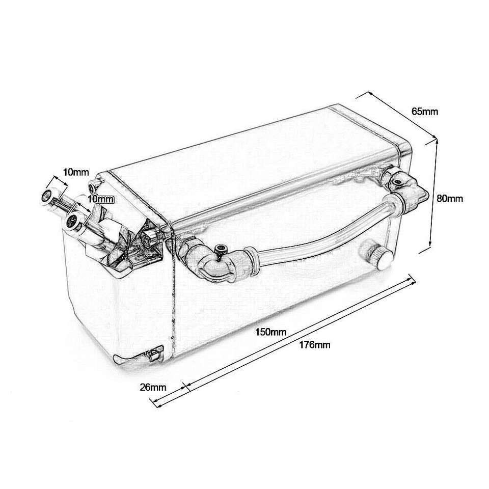 Universal Billet Aluminum Car Engine Oil Catch Tank Fuel Reservoir Can ...