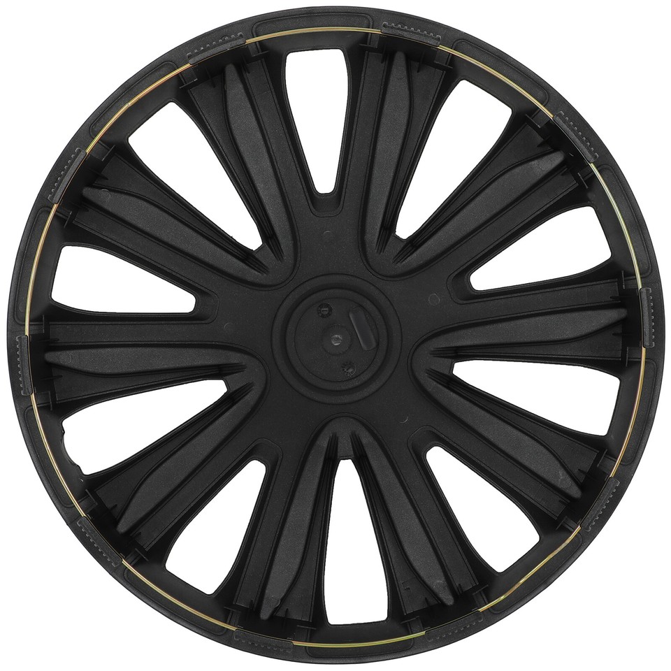 4 Pcs 16 Inch Universal Wheel Hub Caps Black & Silver Wheel Cover Wheel ...