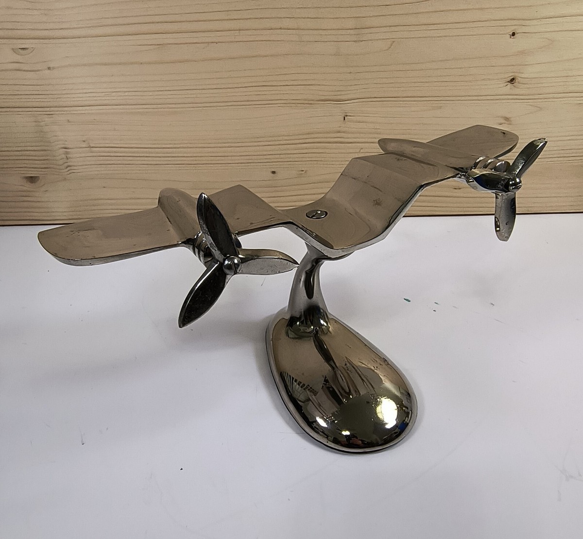 Art Deco Chrome Airplane Sculpture