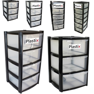 PLASTIC STORAGE DRAWERS DRAW TOWER UNIT MINI DESKTOP / LARGE HOME ...