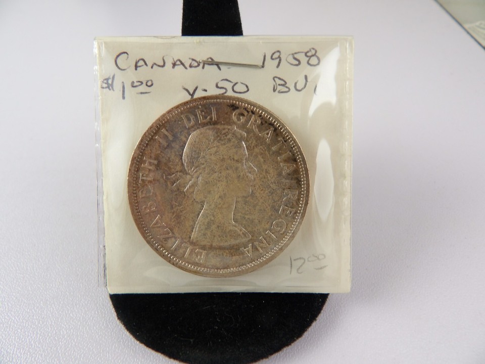 1958 Canada One Dollar - Silver Coin - 100th Anniversary of BC - Totem ...