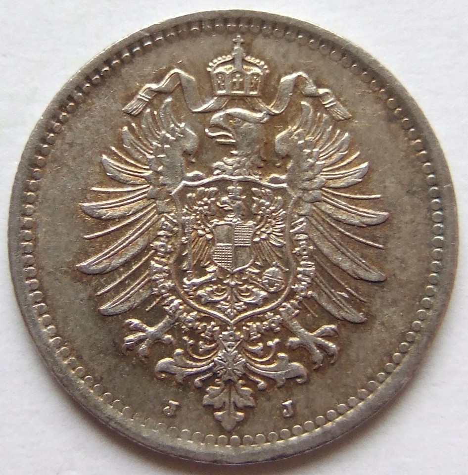 Coin German Reich Empire 50 Pfennig 1877 J IN Extremely fine / | eBay