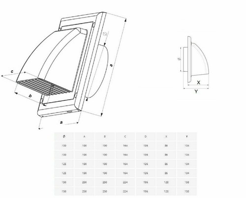 Cowled Gravity Flap Wall Outlet Non-Return Valve Cowl Duct Cover Air ...