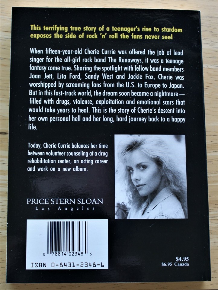 Neon Angel Cherie Currie Story 1989 PB Book From Cherie's Personal ...