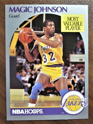 1990/91 Hoops MVP HOF MAGIC JOHNSON Card #157 NM/MT ~~ LOS ANGELES ...