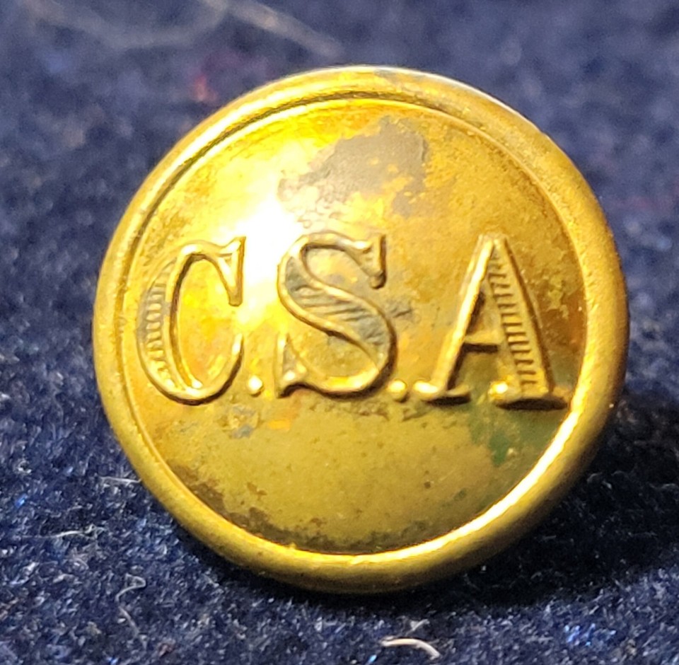 CIVIL WAR CONFEDERATE ARMY GENERAL SERVICE "C S A" BUTTON ALBERT# CS-81 ...