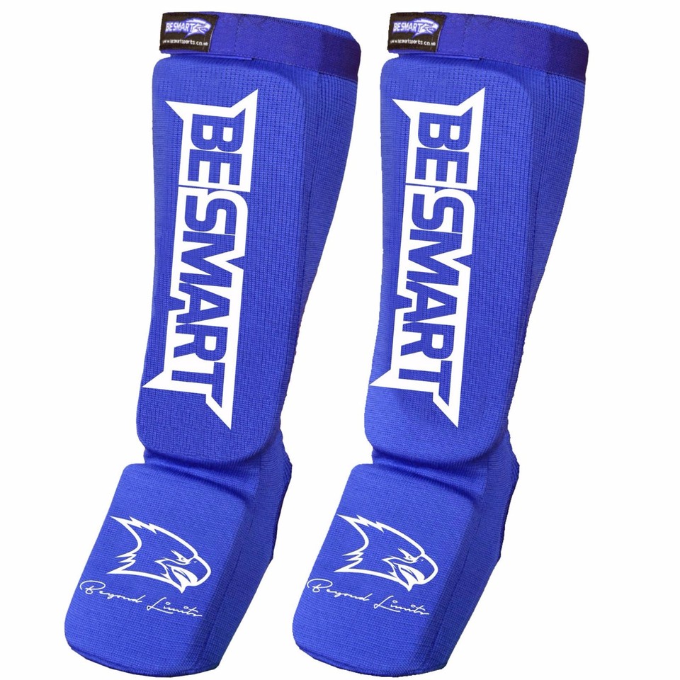 BE SMART ELASTIC CLOTH SHIN & INSTEP GUARDS - Muay Thai MMA Taekwondo ...