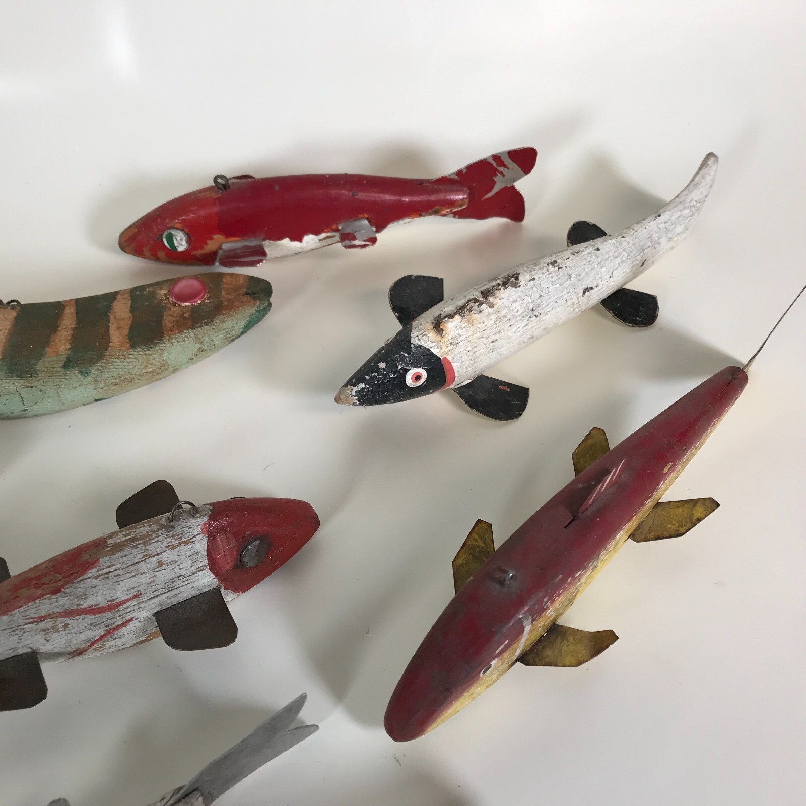 Lot of 12 Fishing Decoys Vintage Spearing Decoys - Folk Art Fishing ...
