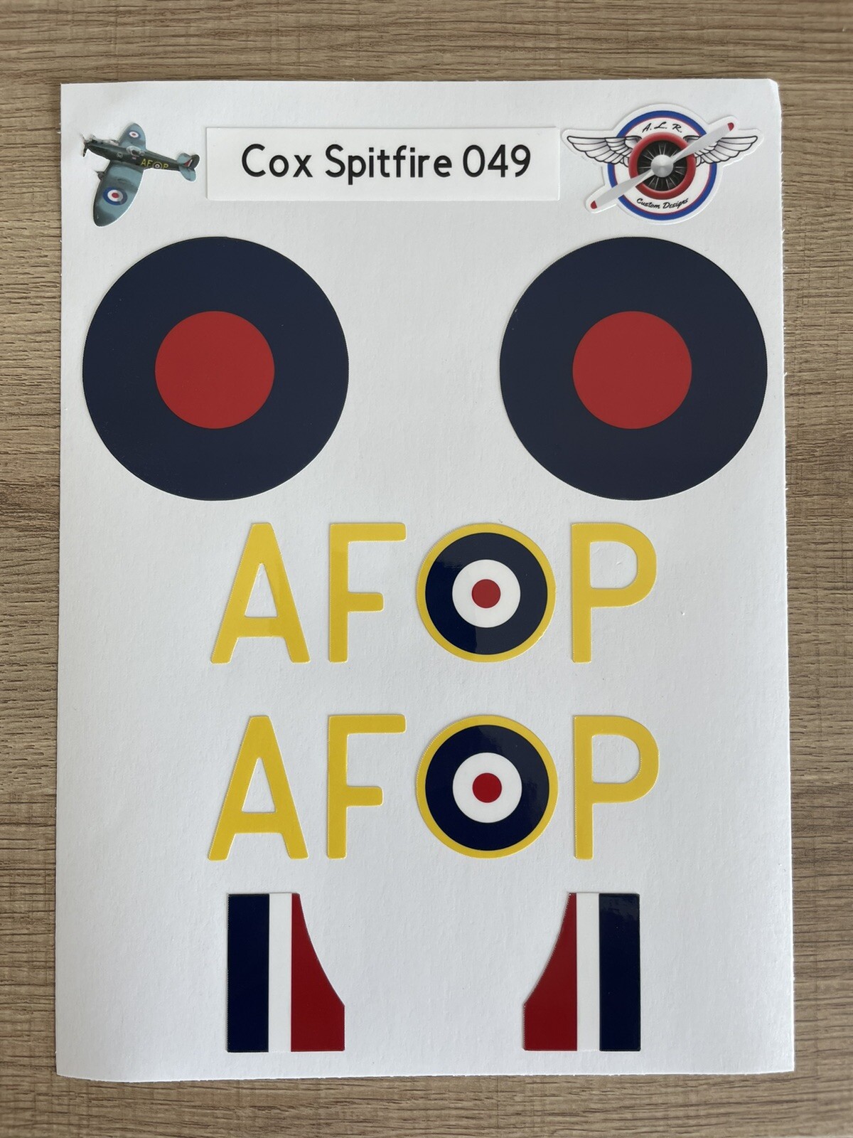 Cox SpitFire Die-cut Decal Set (Fuel-Proof) Reproduction | eBay