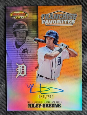 Riley Greene Franchise Favorites Autograph Auto SP # 030/200! 2020 ...