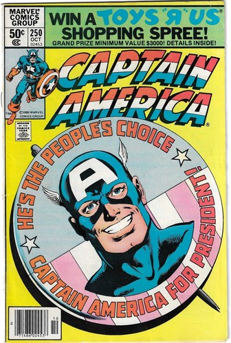 Captain America 4 comic lot - 234 (Daredevil), 250 newsstand, 255, 1 ...