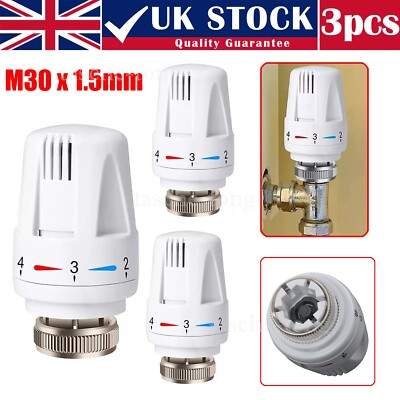 3X Thermostat Head TRV Radiator Thermostatic Heater Control Head ...