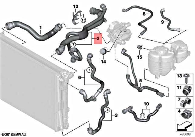 Genuine BMW G20 320i 1.6 Sedan Coolant Feed Line 17128654836 | eBay