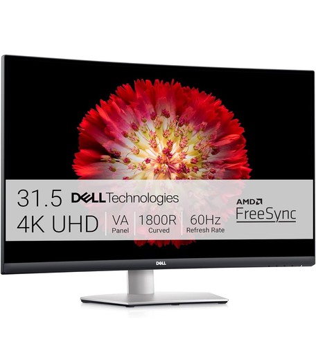 Dell S3221QS 32 Inch Curved 4K UHD (3840 x 2160), VA Ultra-Thin Bezel ...