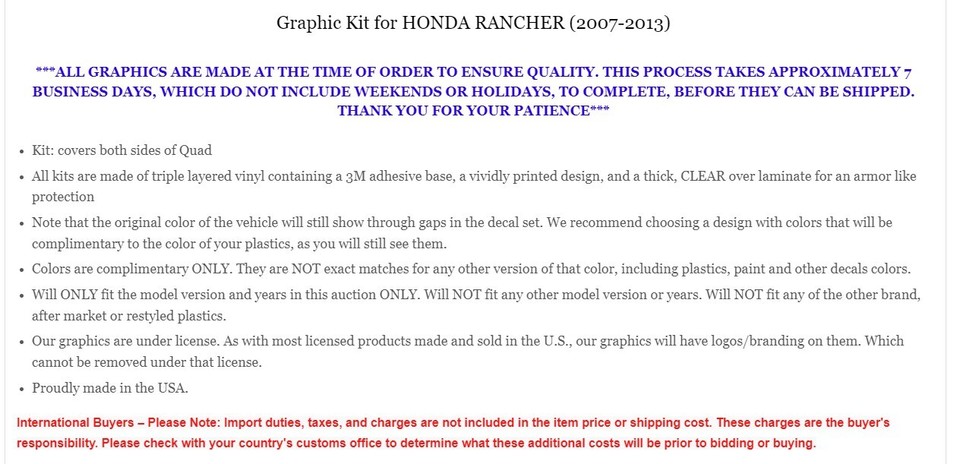 2007-2013 Honda Rancher AT 420 ATV Graphics Kit Decal Sticker REAP YLLW ...