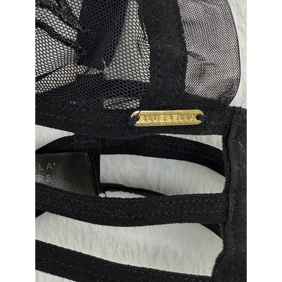 Bluebella Bra Size S Black Floral Lace Sheer Bralette Cage Strappy ...