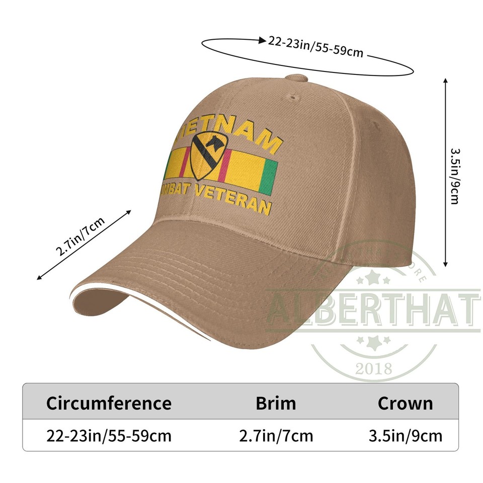 Vietnam 1st Cavalry Div Combat Veteran Unisex Baseball Cap Adjustable ...