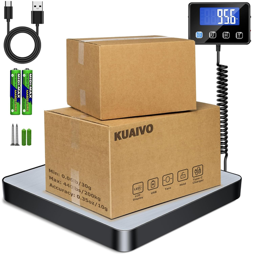 Shipping Scale, 440 Lbs/0.35Oz High Accurate Digital Postal Scale with ...
