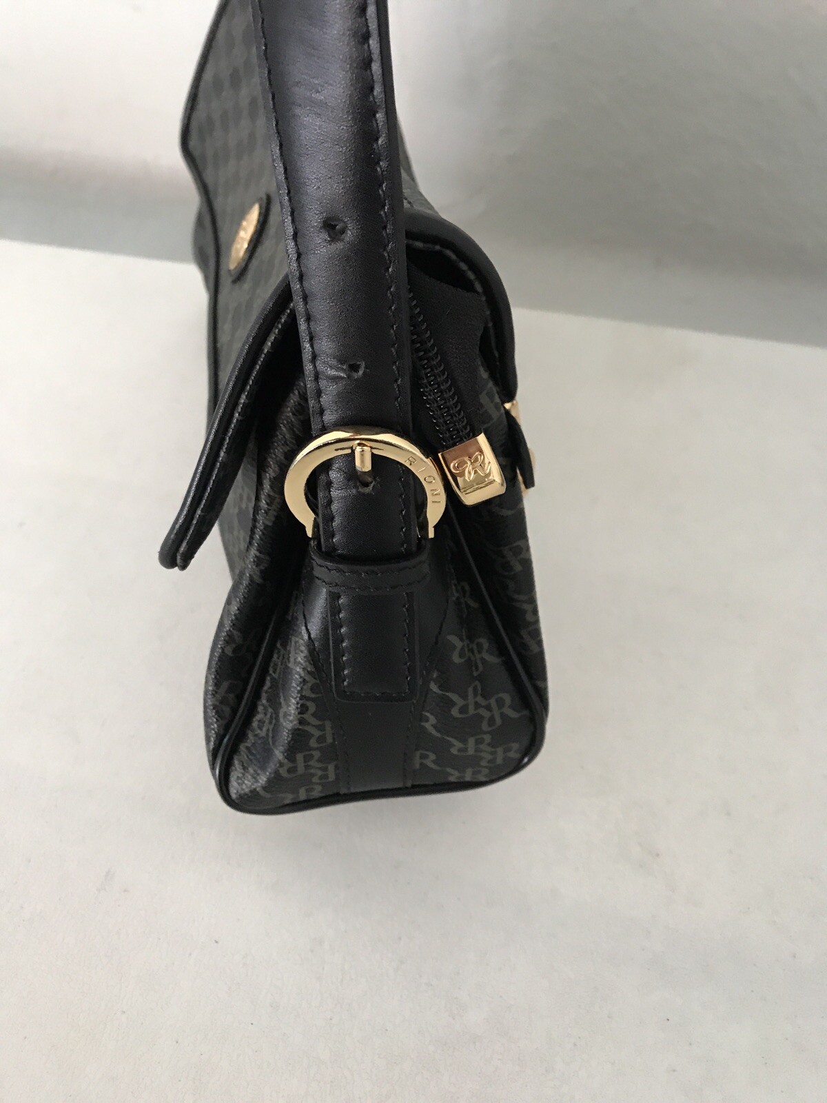 Rioni Moda Italia Black Monogram Shoulder Bag Ebay