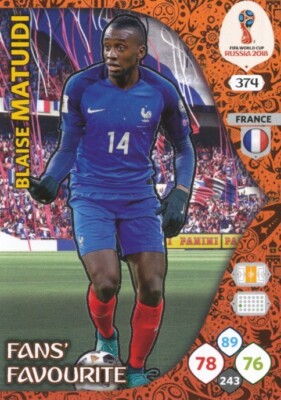 374 MATUIDI # FRANCE FAN'S FAVOURITE PANINI CARD ADRENALYN WORLD CUP ...