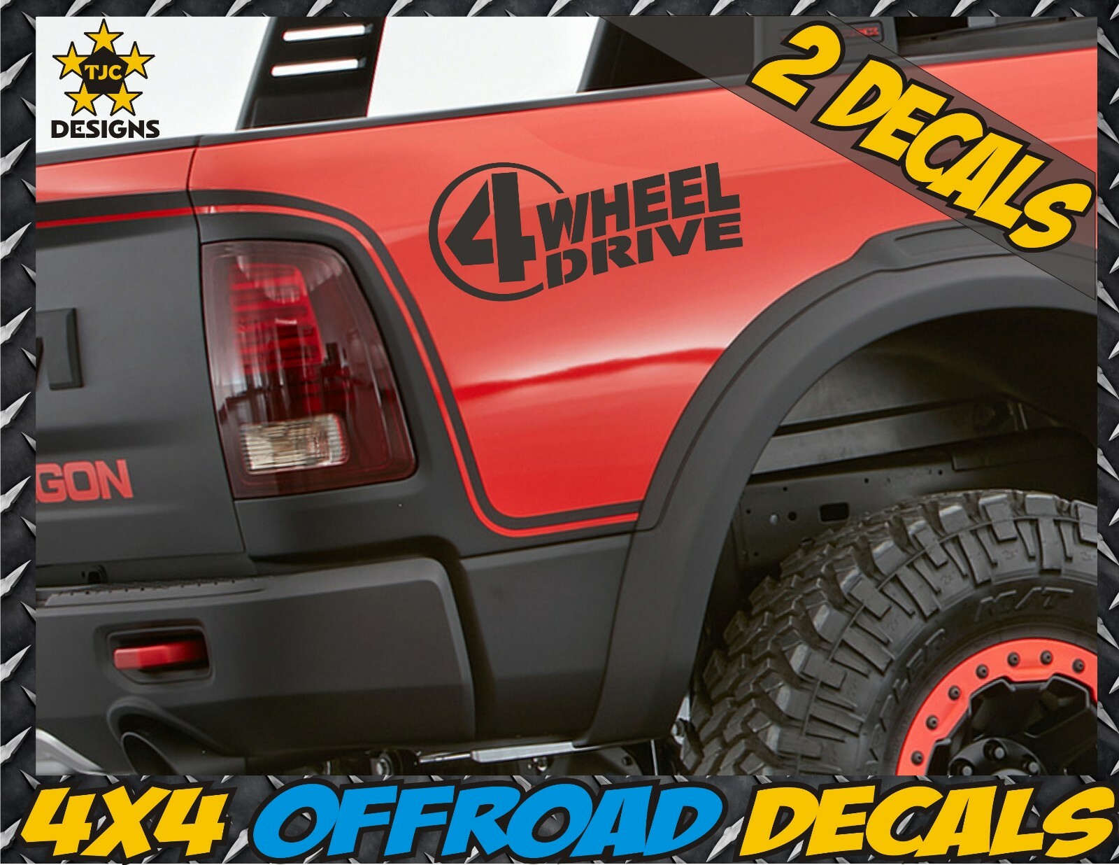 4X4 Off-Road Decal Set 4 Wheel Drive Stickers Ford Chevy Ram GMC | eBay