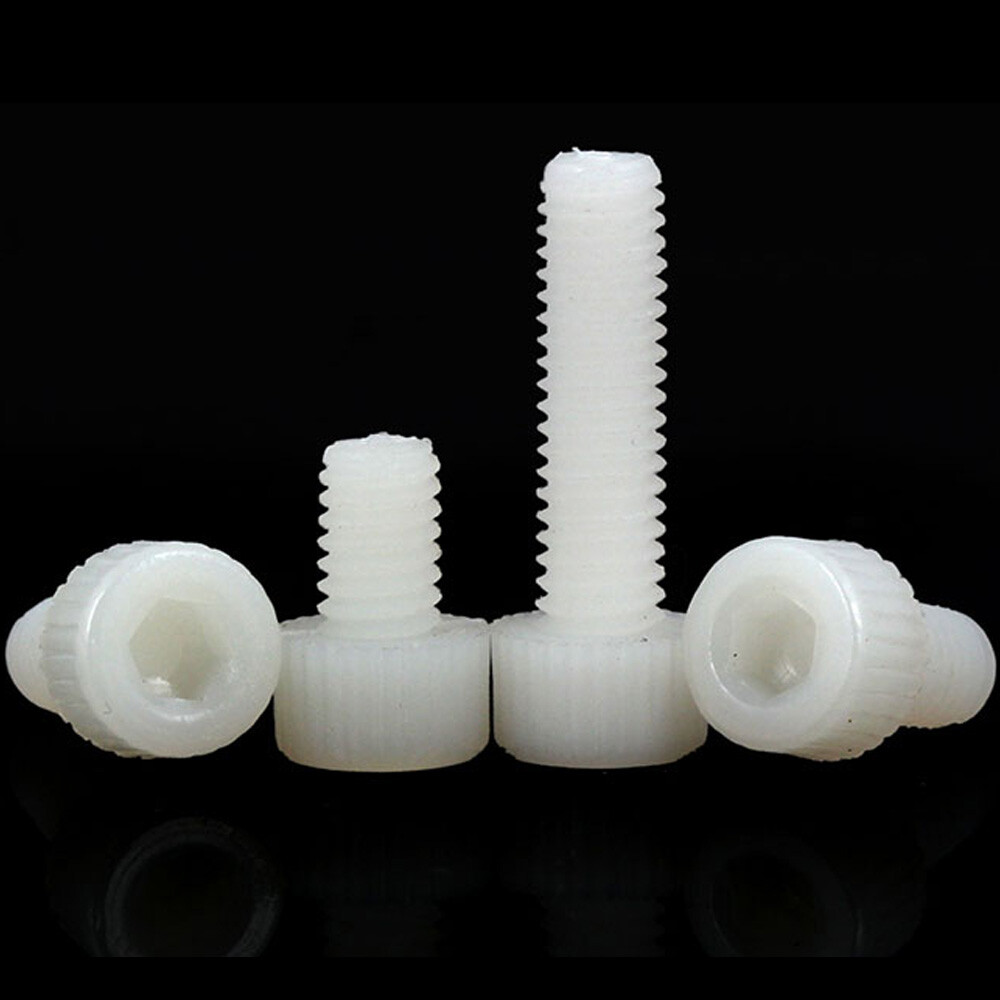 M6 -1.0 Metric White Nylon Plastic Allen Hex Socket Head Cap Screws ...