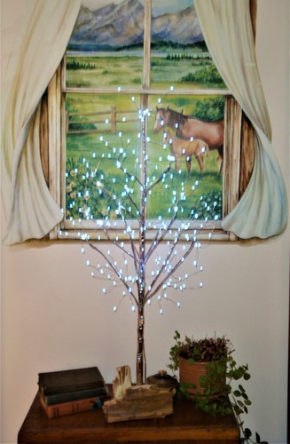 Silver 3 Ft. LED Fairy Light Tree Home Décor 270 Cool White Lights ...