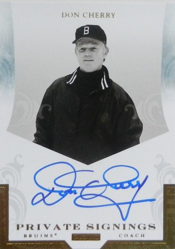 11-12 panini private signings don cherry boston bruins coach autograph ...
