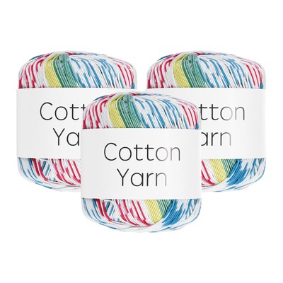 Cotton Yarn,Soft Knitting Yarn 3 Packages of 120g/4.23oz/Red ...