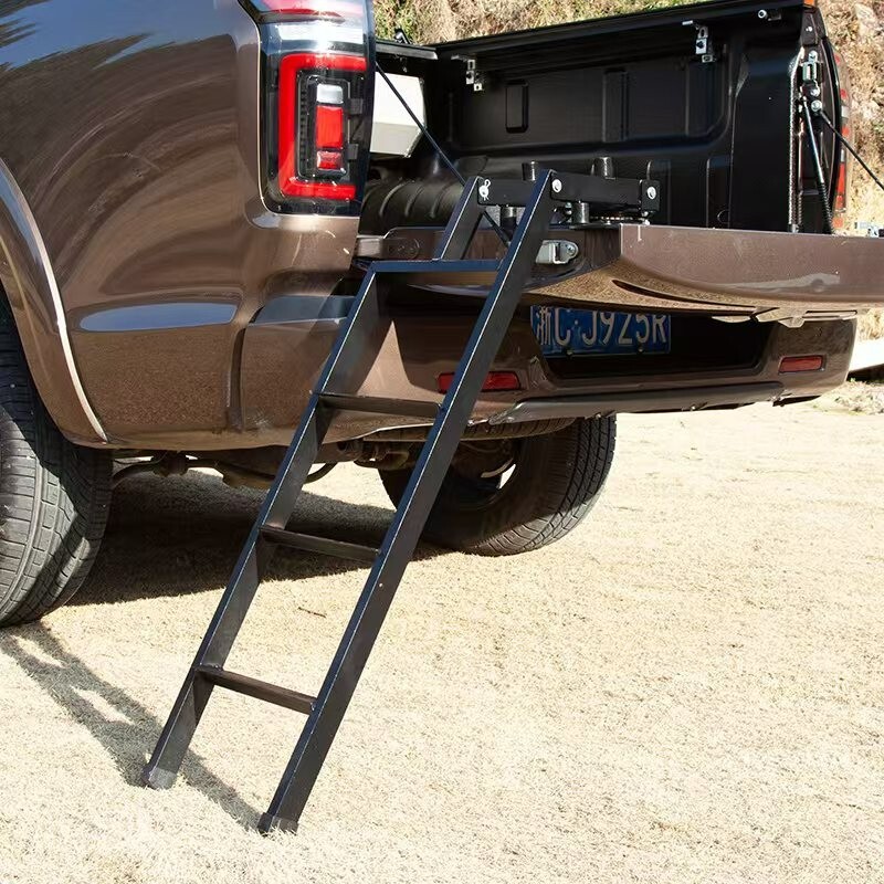 Truck Pickup Folding Bed Stairs Tailgate Ladder Step For Rivian R1T ...