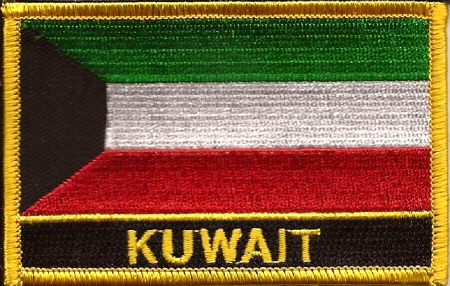 KUWAIT FLAG EMBROIDERED PATCH WITH NAME - IRON-ON - NEW 2.5 x 3.5" | eBay