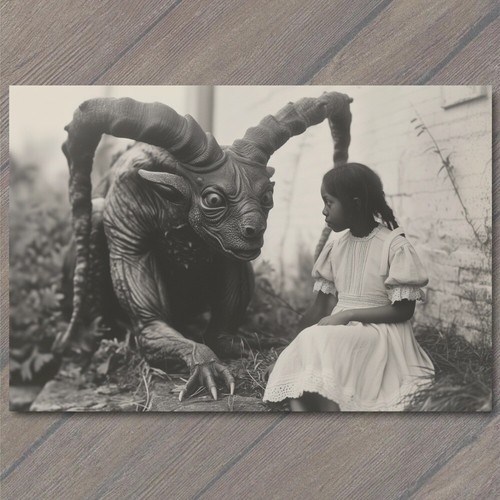 POSTCARD Girl Monster Weird Creepy Imaginary Friend Nightmare Scary ...